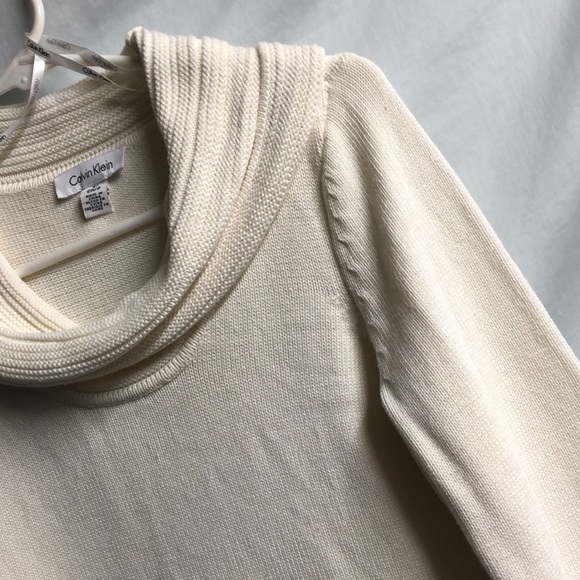 Calvin Klein | Sweaters | White Small Calvin Klein Knit Long Sleeve ...